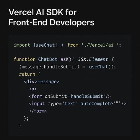 Frontend Vercel Aisdk Webdev Reactjs Nextjs Ai Developerslife
