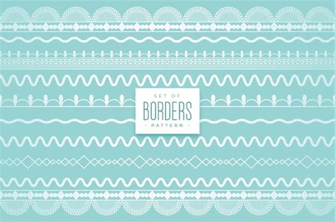 Ein Satz Von Dekorativen Spitzenmustern Border Banner Design