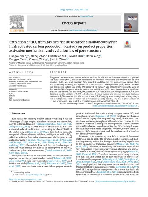 Extraction Of Sio2 From Gasified Rice Husk Carbon Simultaneously Rice Pdf Silicon Dioxide