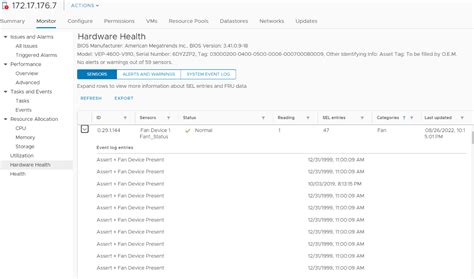 Monitoring Vep4600 Hardware Components Status In Vmware Esxivcenter