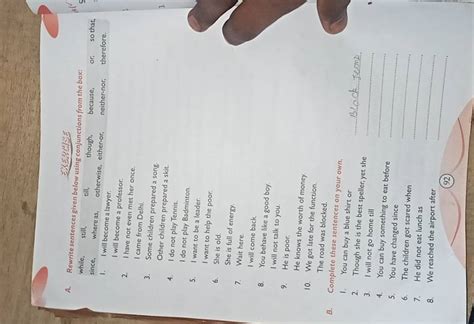 Rewrite Sentences Given Below Using Conjunctions From The Box While Til