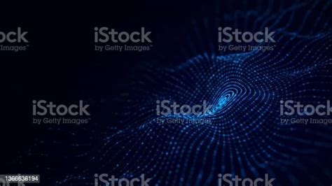 추상적 인 디지털 웨이브 배경에 파란색 원형 셰이프 미래지향적 인 포인트 웨이브 빅 데이터 3d 렌더링 연결에 대한 스톡 사진 및 기타 이미지 Istock