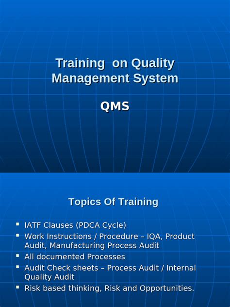 Quality Management System Training Pdf Audit Quality Management System