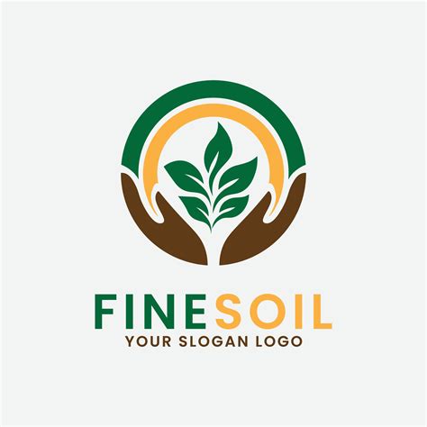 Fine Soil Logo Icon Design Inspiration With Leaf Sun And Hand Vector