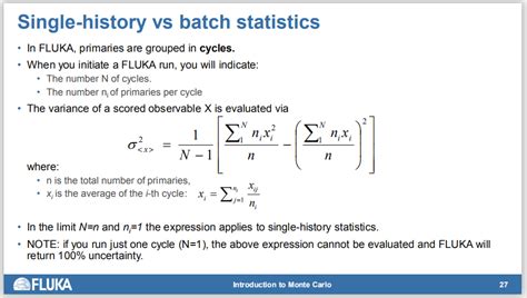 How Fluka Calculate Statistical Error Scoring Fluka User Forum