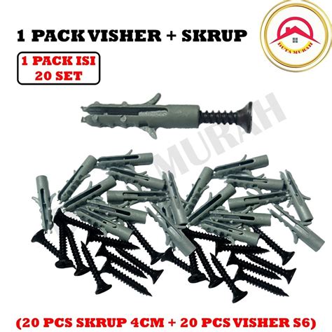 Jual Hemat 2 Produk Skrup Sekrup Set Spiser S6 4cm Screw Drywall Hitam Sekrup Gypsum A43