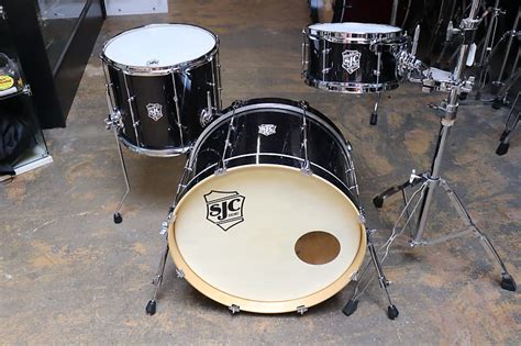 Sjc 3pc Busker Deville Drum Set Black Sparkle Reverb