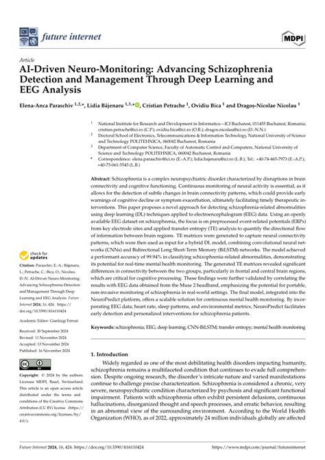 Pdf Ai Driven Neuro Monitoring Advancing Schizophrenia Detection And