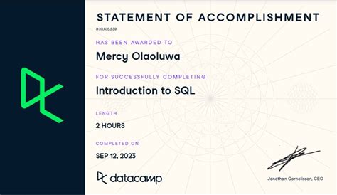 Mercy Olaoluwa On Linkedin I Started My Sql Journey 🎉 🎈 🎊 Sql Is A