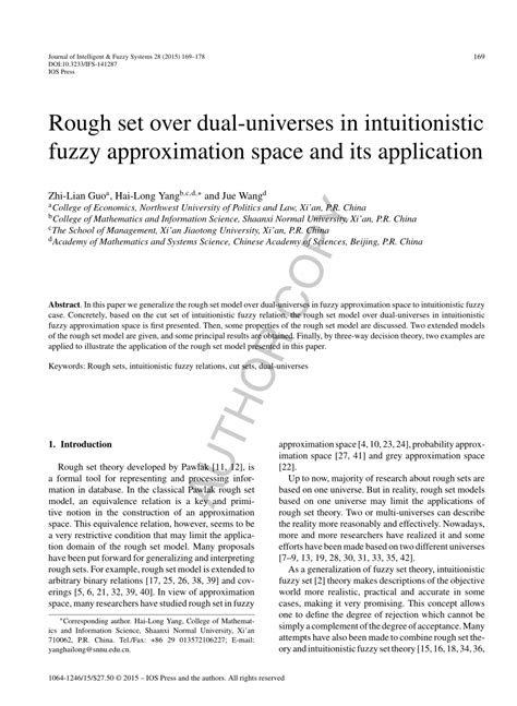 Pdf Rough Set Over Dual Universes In Intuitionistic Fuzzy
