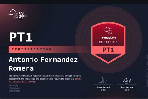 Just Passed The Pt1 Exam By Tryhackme Its Been A Real Challenge