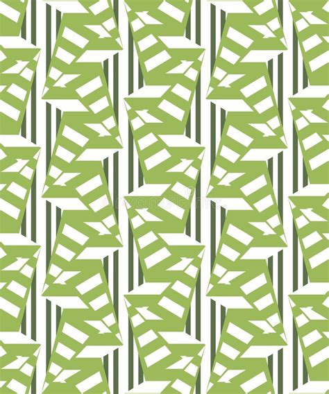 Green Seamless Pattern On A White Background Lines And Triangles Make