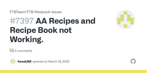 Aa Recipes And Recipe Book Not Working · Issue 7397 · Ftbteamftb Modpack Issues · Github