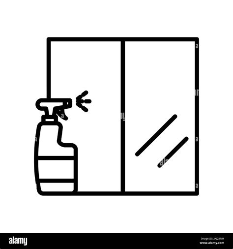 Windows Cleaning Icon Linear Logo Mark Set Collection In Black And White For Web Stock Vector