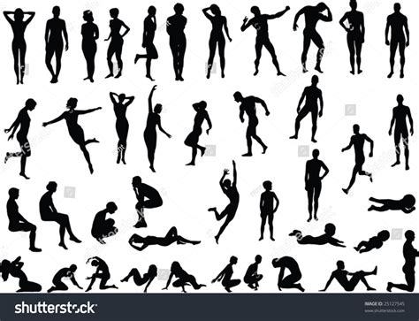 Collection Naked Human Body Vector Silhouettes Stock Vector Royalty Free Shutterstock