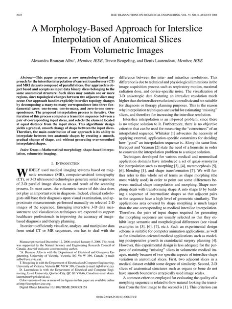 Pdf A Morphology Based Approach For Interslice Interpolation Of