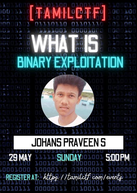 Tamil Ctf On Twitter The Session Will Focus On Basic Binary Exploitation Which Will Be
