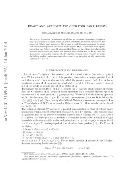 Pdf Exact And Approximate Operator Parallelism