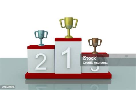 3d 일러스트레이션입니다 우승자 연단 흰색 배경에 고립되어 있습니다 Championship에 대한 스톡 벡터 아트 및 기타