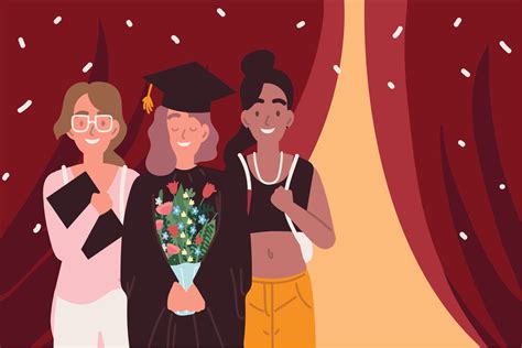 Happy College Graduate Girl 11130172 Vector Art At Vecteezy