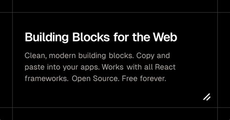 Building Blocks For The Web Shadcnui