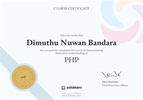Dimuthu Nuwan Bandara On Linkedin Sololearn Php