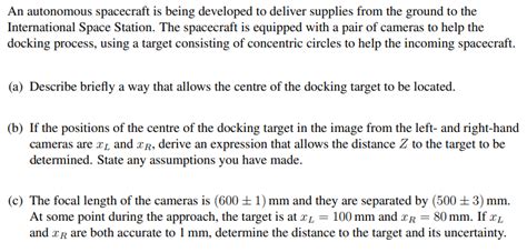 Solved An Autonomous Spacecraft Is Being Developed To