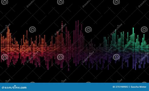 Ascii Audio Waveform A Colorful Representation Of Sound Stock