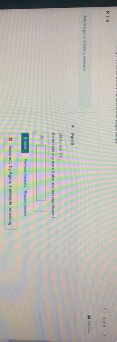 Solved P 79 4 Of 8 1 Review Add The Pairs Of Binary