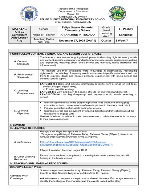 q2 daily lp week 7 day 4 pdf learning vocabulary