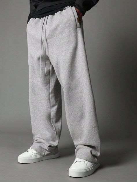 Loose Fit Baggy Premium Heavyweight Essential Jogger Grey Knitted