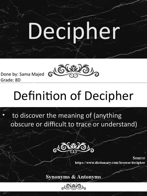 Understanding Decipher Definition And Usage Pdf