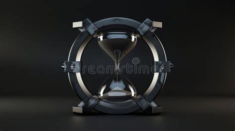 Futuristic Sand Timer With Minimal Sand Ultra Realistic High Tech