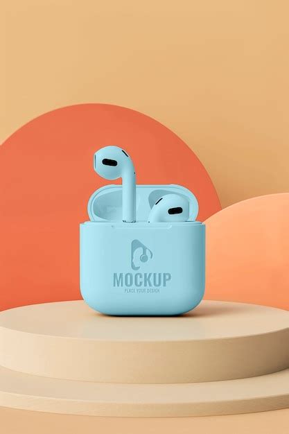 Premium Psd Wireless Earbuds Mockup Design