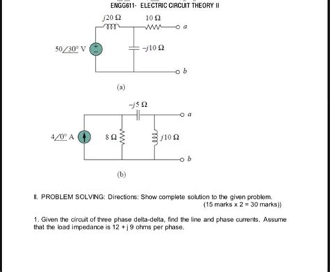 Solved CIRCUIT ANALYSIS Directions Solve The Following Chegg