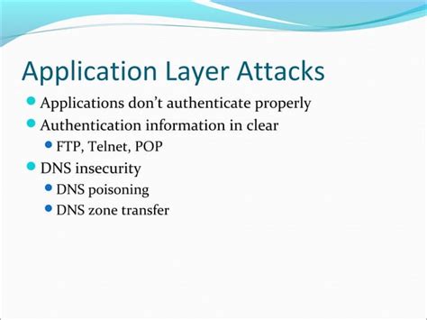 Layers Attacks Ppt Information And Network Security Computing