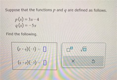 Solved Suppose That The Functions P And Q Are Defined As Chegg