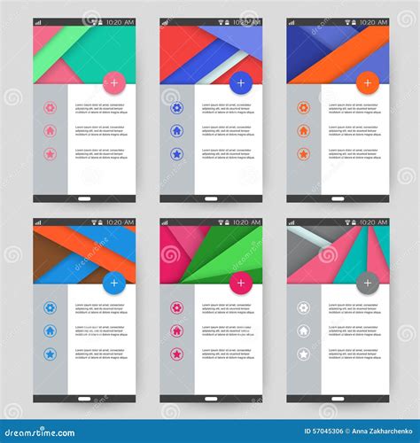 Set Of User Interfaces Templates Material Design Stock Illustration
