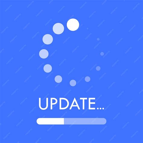 Premium Vector Update Progress Bar On Blue Background Vector Illustration
