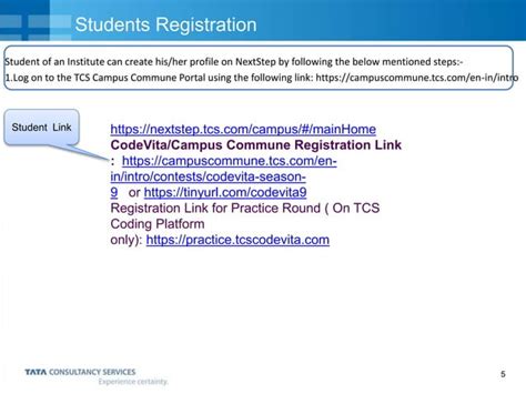 TCS Next Step Contest Registration Ppt