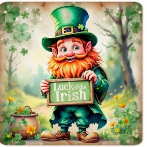 St Patricks Day Metal Sign Leprechaun Sign Wall Decor Tier Tray