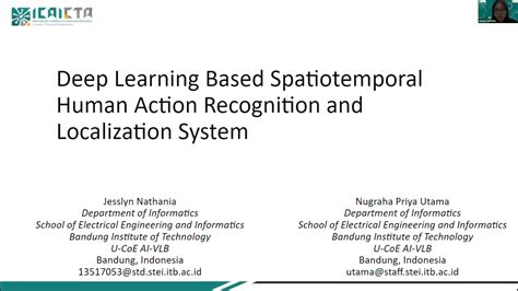 Deep Learning Based Human Action Recognition And Spatiotemporal Localization System Youtube
