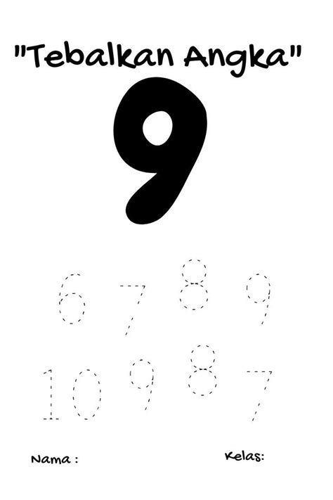 Menebalkan Angka 9 Suku Kata Eksperimen Sains Huruf