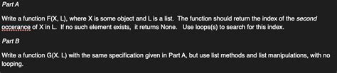 Solved Part A Write A Function F X L Where X Is Some Chegg