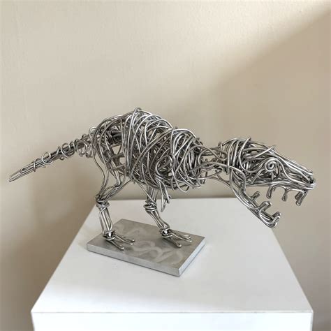 Drawn Metal Wire T Rex Silver New Morning Gallery