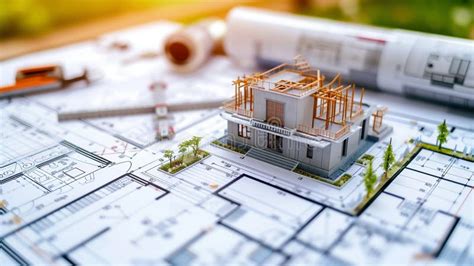 Architectural Blueprint Of Residential Building Generative Ai Stock