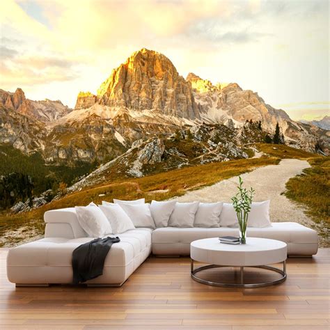 Papier Peint Intissé Panoramique Paysage Beautiful Dolomites 300x210 Cm