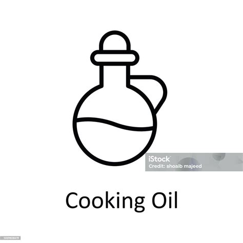식용유 벡터 개요 아이콘 디자인 그림입니다 흰색 배경에 음식과 음료 기호 Eps 10 파일 식용유에 대한 스톡 벡터 아트 및