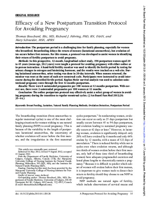 Pdf Efficacy Of A New Postpartum Transition Protocol For Avoiding