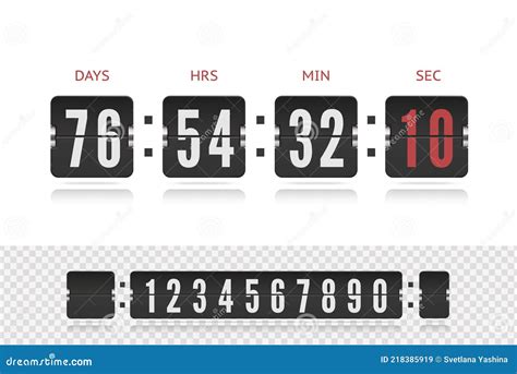 Vintage Flip Clock Time Counter Vector Template Retro Design Score Board Clock Scoreboard